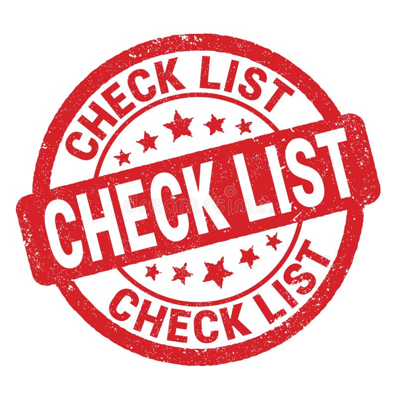CHECK LIST Text Written on Red Round Stamp Sign Stock Illustration ...