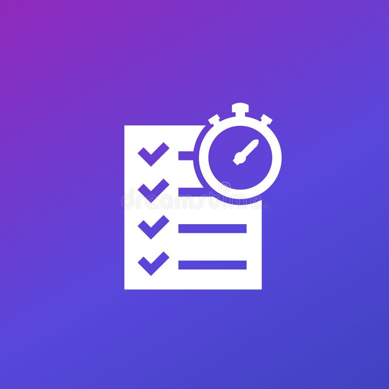 Check List and Timer Icon for Web Stock Illustration - Illustration of ...