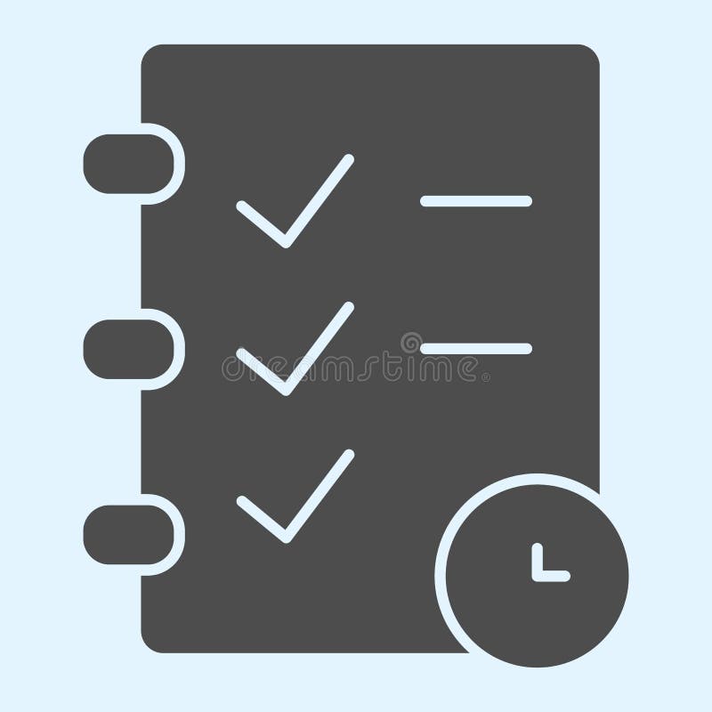 Check List and Timer Solid Icon. Task Management Planning and Clock ...
