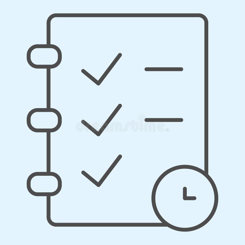 Task List Line Icon. Clipboard with Checklist Paper and Pen Symbol ...