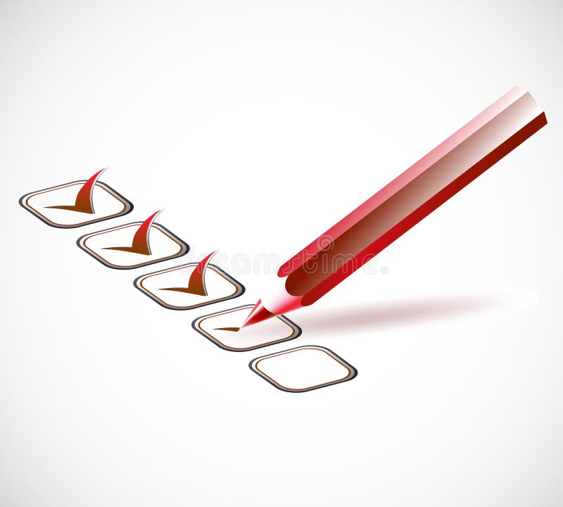 Red check list. Vector stock vector. Illustration of correct - 29133479