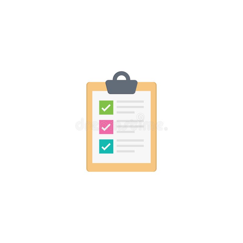 Check List Vector Flat Colour Icon Stock Vector - Illustration of ...