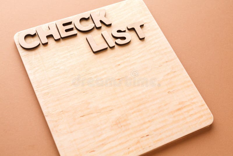 Check List, Wooden Board, Copy Space Stock Photo - Image of concept ...
