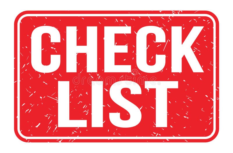CHECK LIST, Words on Red Rectangle Stamp Sign Stock Illustration ...