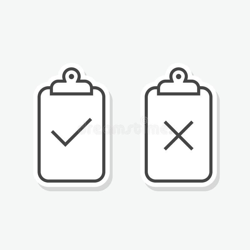 Check List Yes No Sticker Icon Stock Vector - Illustration of marketing ...