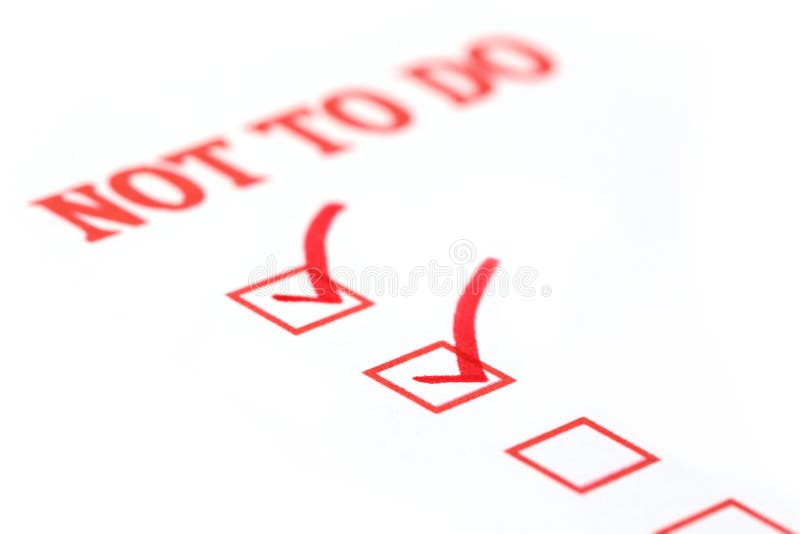 Check-Liste nicht tun stockbild. Bild von qualität, anerkannt - 36641551
