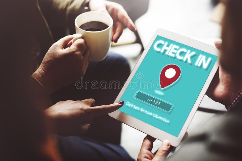 Check in Location GPS Graphic Concept Stock Photo - Image of mark ...