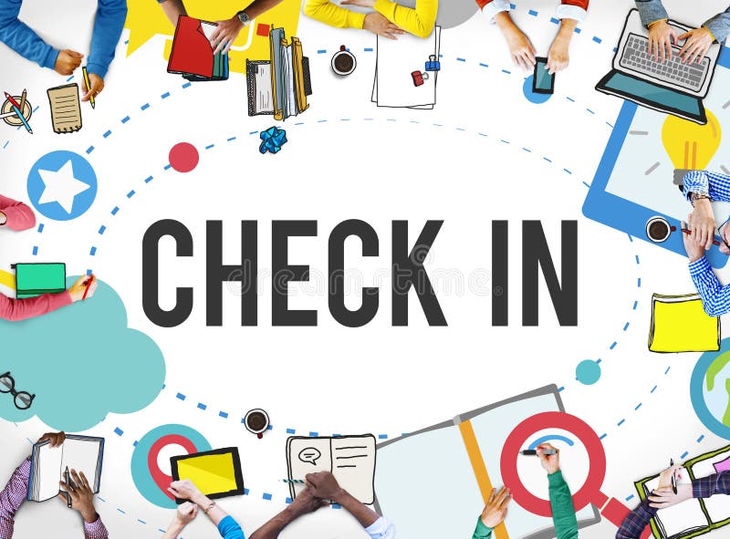 Check in Location Navigation Position Place Concept Stock Image - Image ...