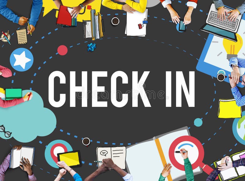 Check in Location Navigation Position Place Concept Stock Illustration ...