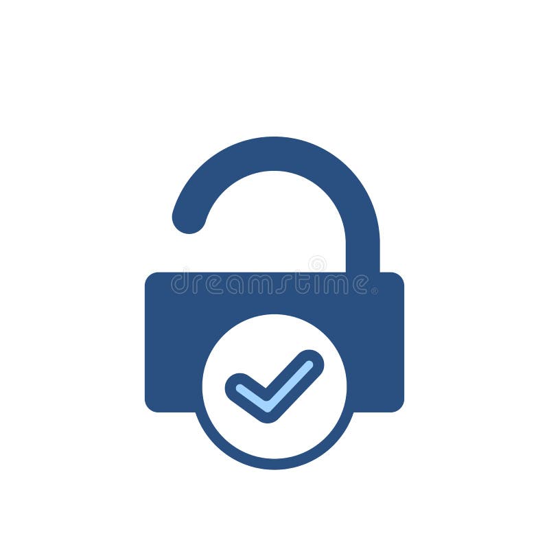 Check Lock Open Security Icon. Vector Illustration Stock Illustration ...