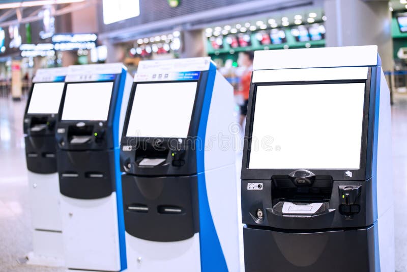 Check in machine stock image. Image of empty, white, screen - 64177695