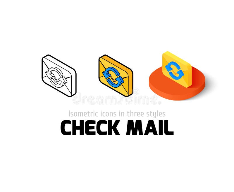 Check Mail Icon in Different Style Stock Vector - Illustration of ...
