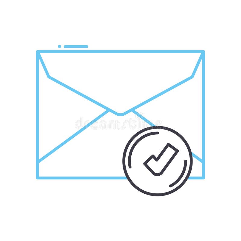Check Mail Line Icon, Outline Symbol, Vector Illustration, Concept Sign ...