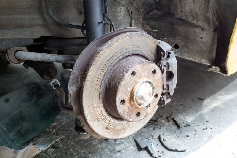 Check and Maintain Car Front Disc Brakes Stock Photo - Image of wrecked ...
