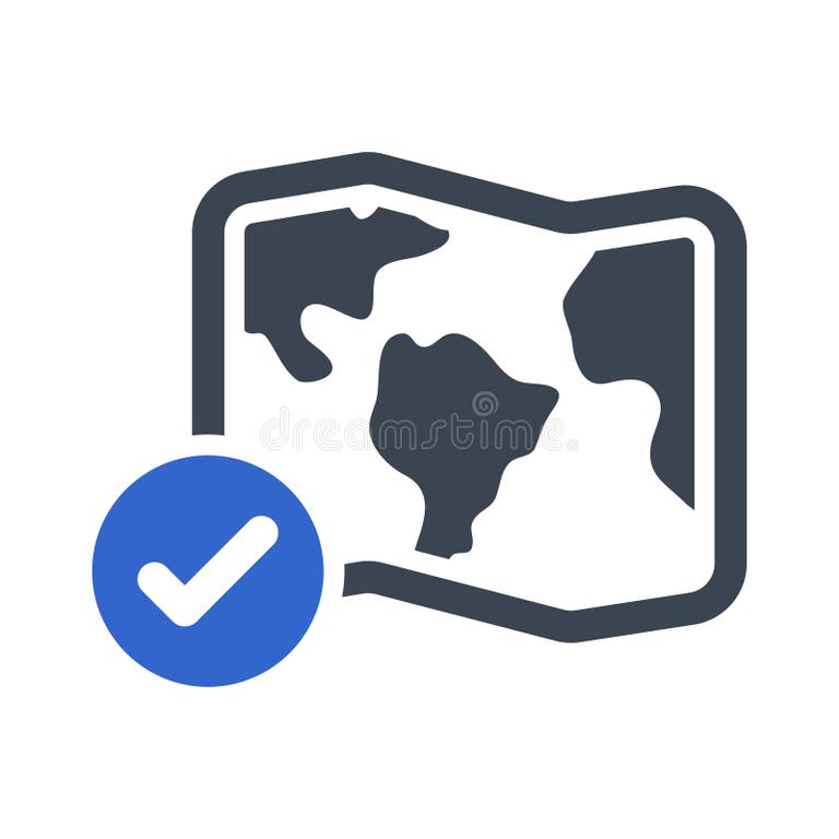 Check in map icon stock vector. Illustration of vector - 201138207