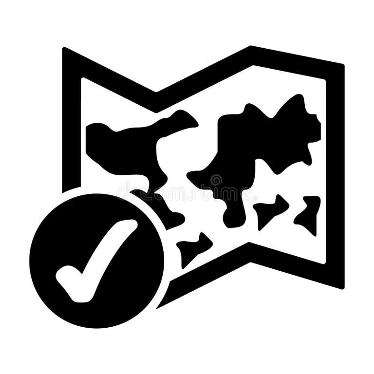 Check in Map Icon stock vector. Illustration of design - 270572478