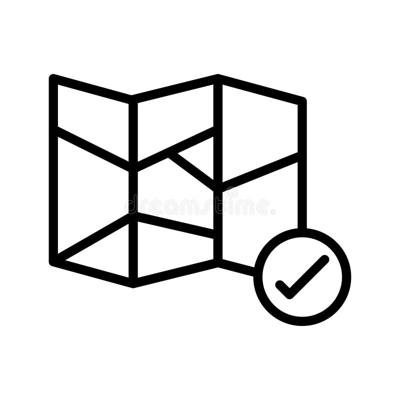 Check Map Thin Line Vector Icon Stock Vector - Illustration of choice ...