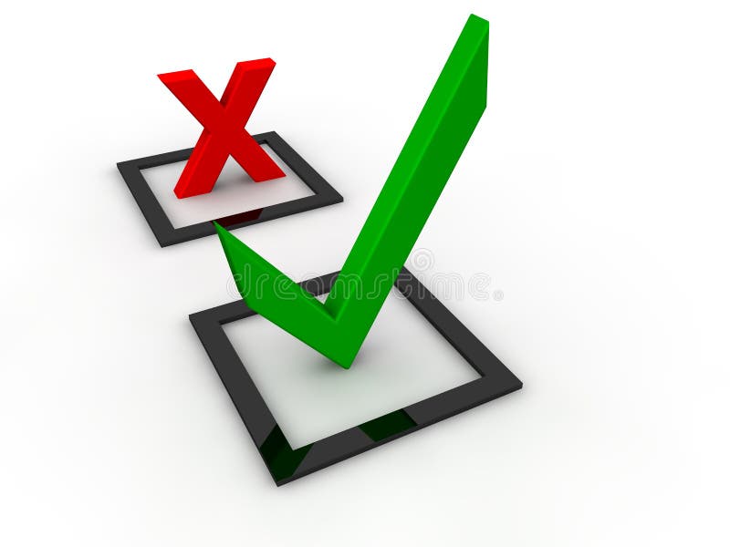 Accept and Decline Check and X Mark Signs Stock Illustration ...