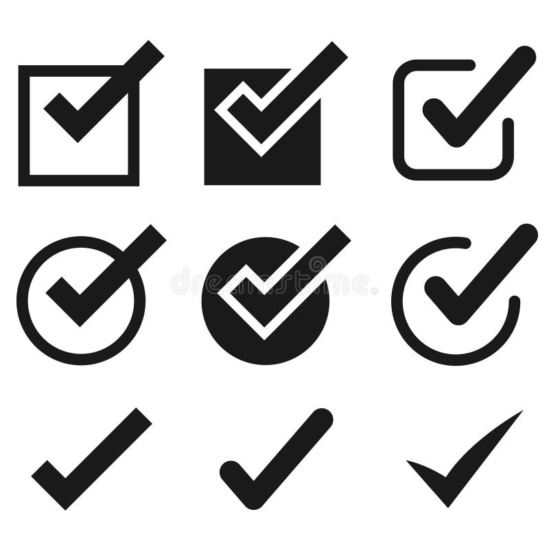 Check Mark Icons Set. Check Marks Symbol Collection Stock Vector ...