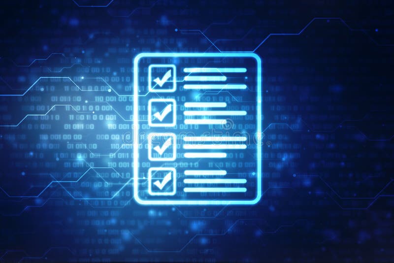 Check Mark on Abstract Blue Backgroud. Quality Control, Guarantee ...