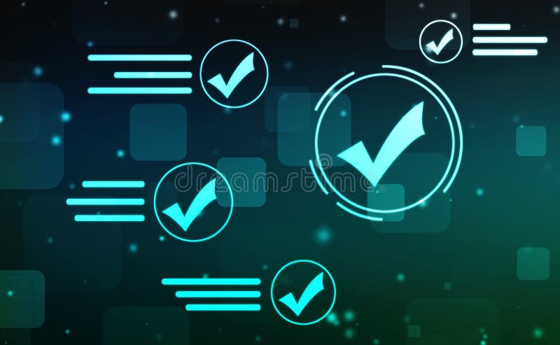 Check Mark on Abstract Blue Backgroud.Technology Abstract Background ...
