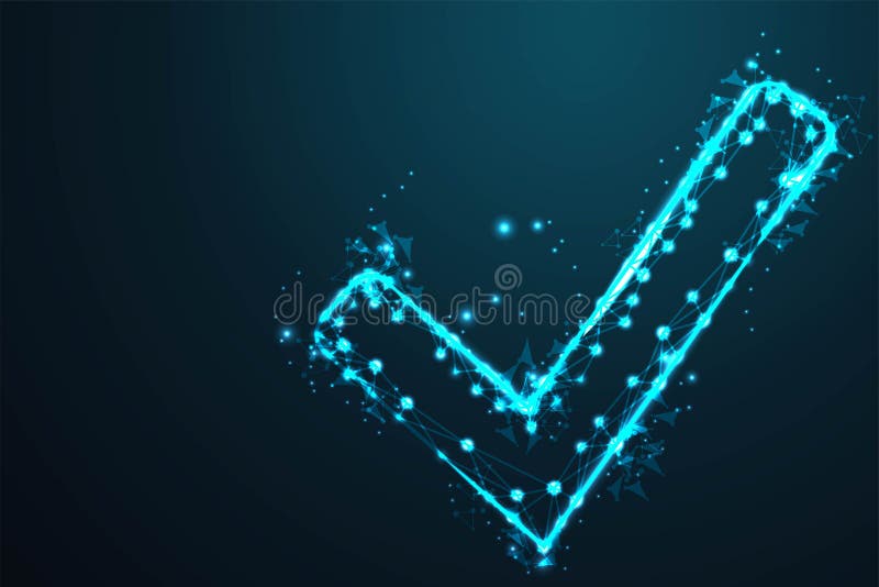 Check Mark, Abstract Wire Low Poly, Polygonal Wire Frame Mesh Looks ...