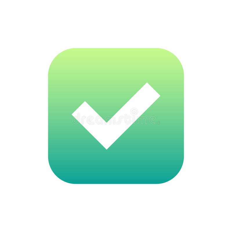 Check Mark Application for Mobile Phone. Successful Icon in Modern ...