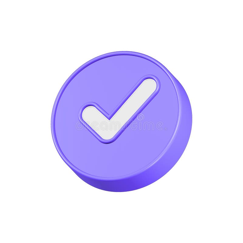 Check Mark Icon 3d. Flat Line Style. Check Mark Symbol. Stock Photo ...