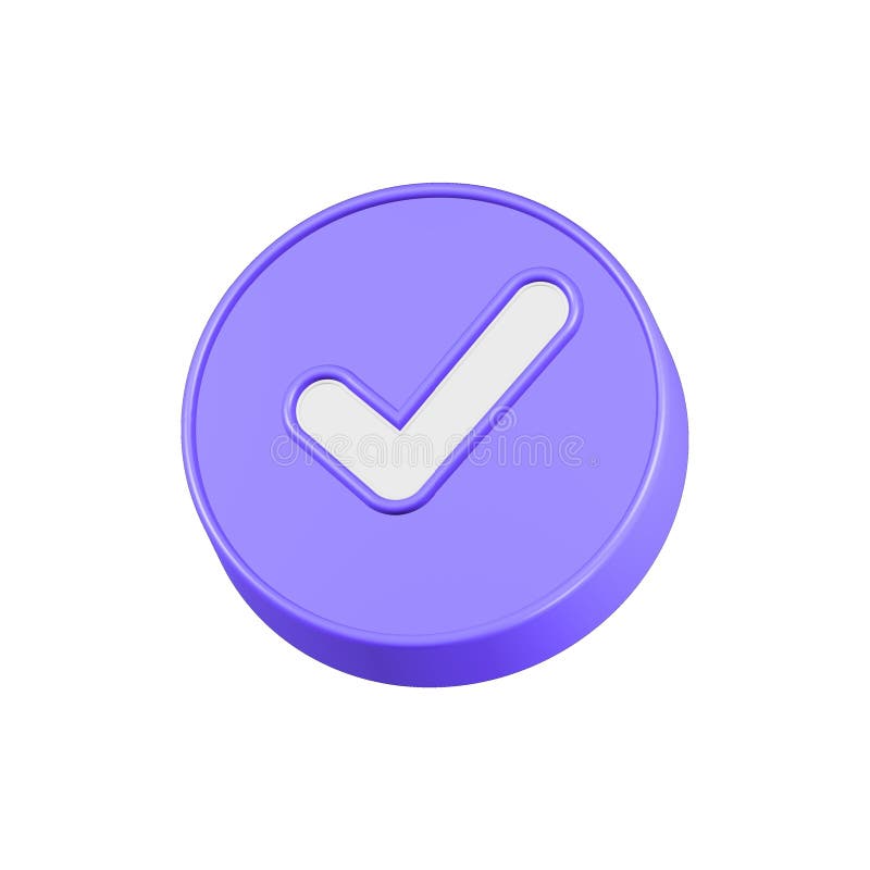 Check Mark Icon 3d. Flat Line Style. Check Mark Symbol. Stock Photo ...