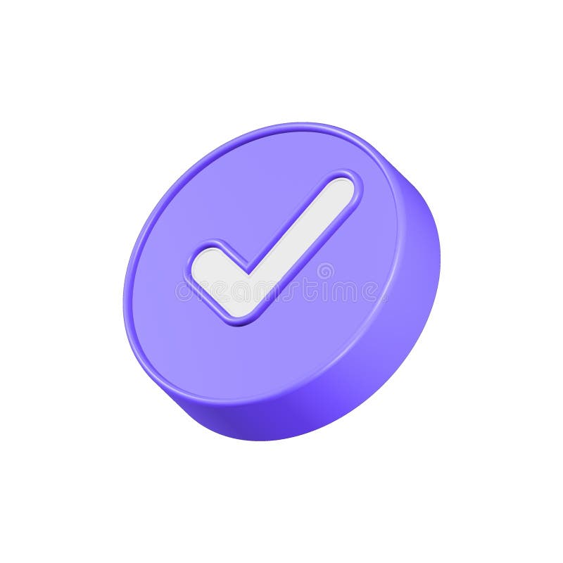 Check Mark Icon 3d. Flat Line Style. Check Mark Symbol. Stock Photo ...
