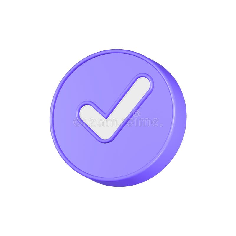 Check Mark Icon 3d. Flat Line Style. Check Mark Symbol. Stock ...