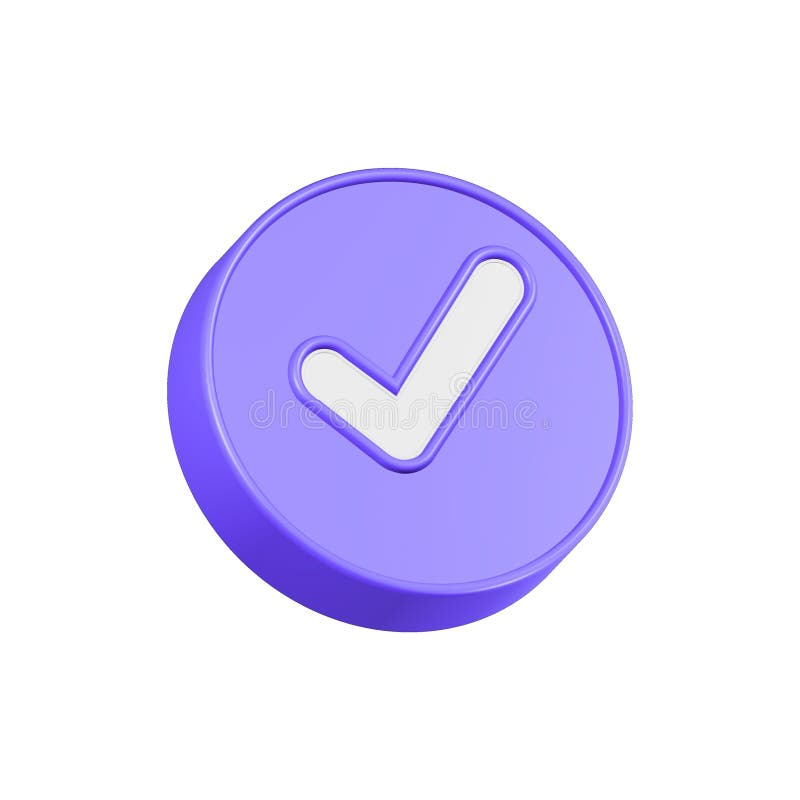 Check Mark Icon 3d. Flat Line Style. Check Mark Symbol. Stock Photo ...