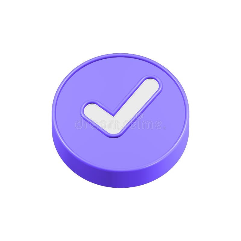 Check Mark Icon 3d. Flat Line Style. Check Mark Symbol. Stock Photo ...