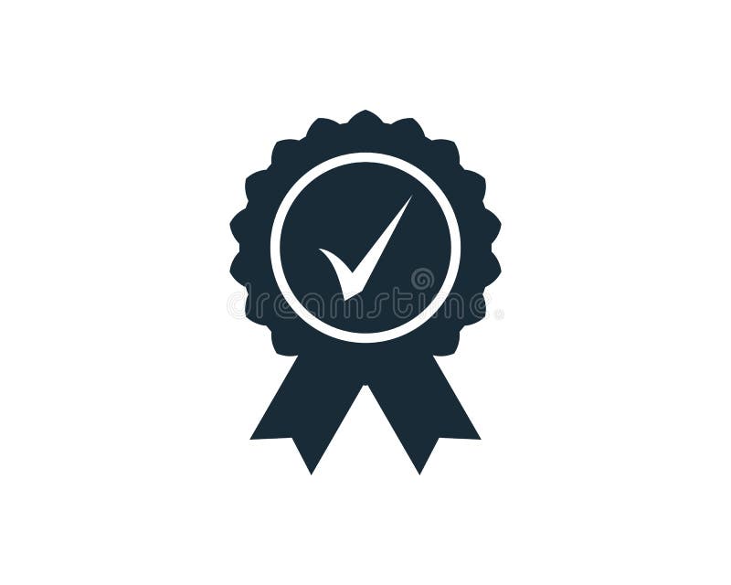 Check Mark Award Rosette Stamp Icon Vector Logo Template Illustration ...
