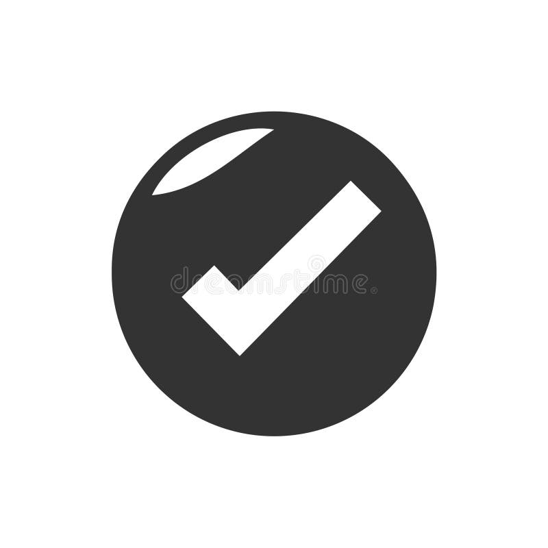 Check Mark in a Black Circle. Vector Illustration Stock Vector ...