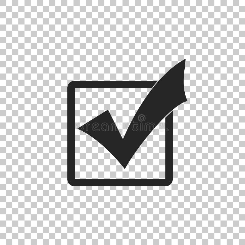 Check Mark in a Box Icon Isolated on Transparent Background. Tick ...
