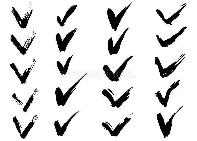 Check mark brush strokes. stock vector. Illustration of correct - 101933964