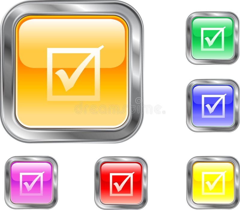 Check Mark Button stock vector. Illustration of internet - 6618940