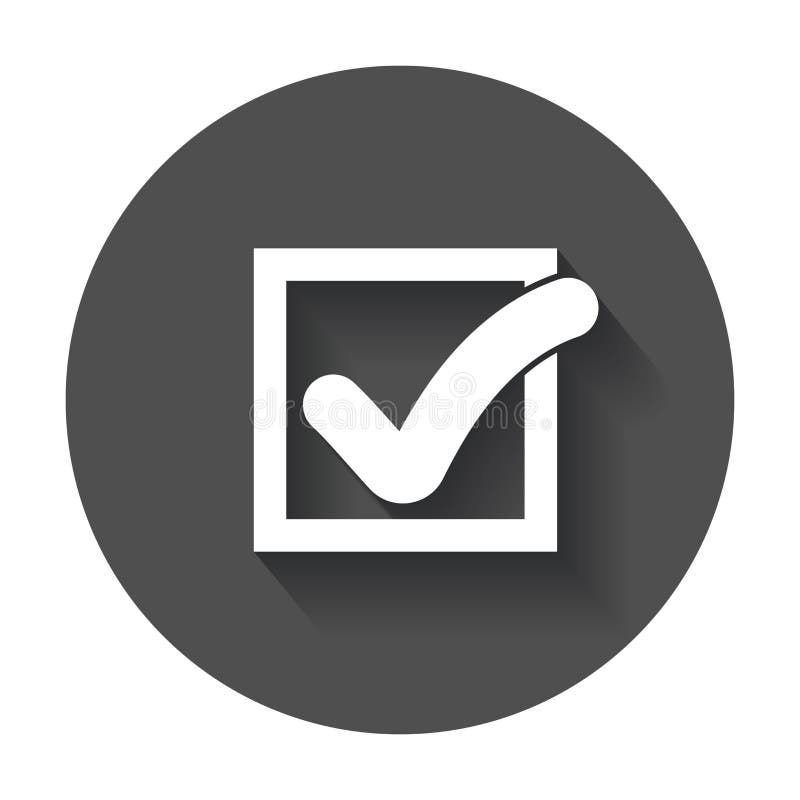 Check mark button. stock vector. Illustration of shadow - 92472347