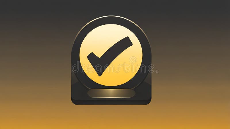 Check Mark Button Icon on Gradient Background for Positive Confirmation ...