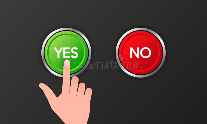 Check Mark Button with Yes and No. Flat Simple Style Trend Modern Red ...