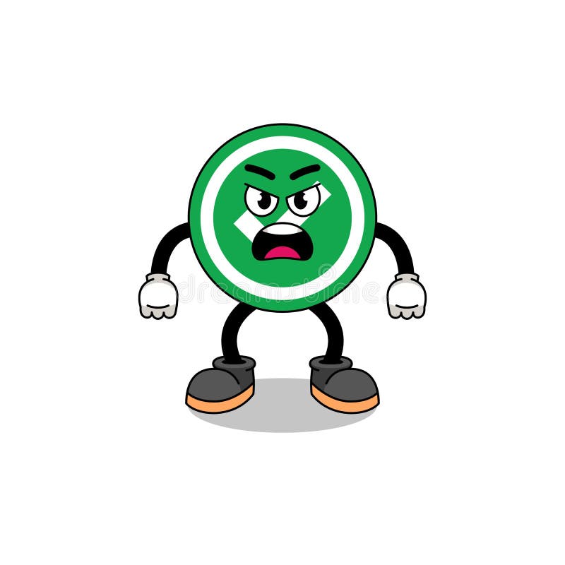 Check Mark Cartoon Illustration with Angry Expression Stock Vector ...