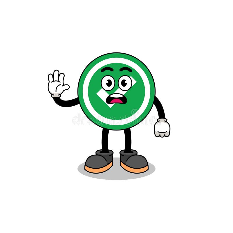 Check Mark Cartoon Illustration Doing Stop Hand Stock Vector ...