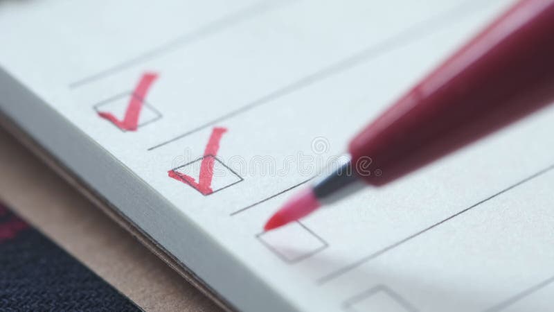 Check Mark on a Check Box on a Paper Stock Video - Video of ...