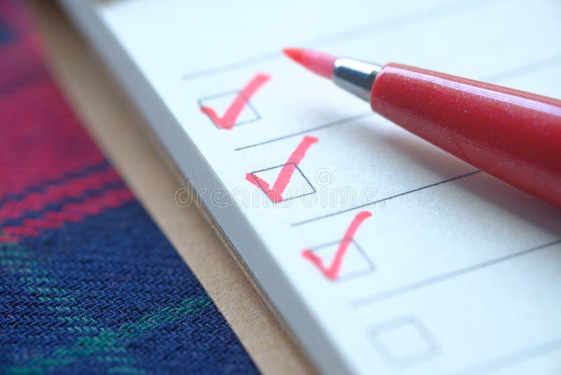 Check Mark on a Check Box on a Paper Stock Photo - Image of choose ...