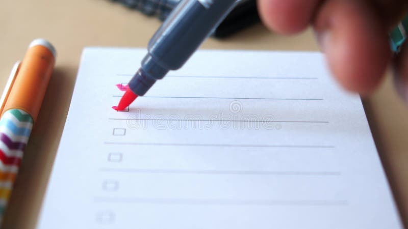 Check Mark on a Check Box on a Paper Stock Footage - Video of note ...