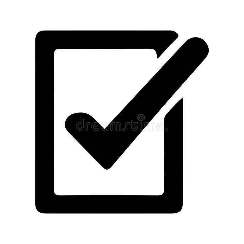 Check Mark Check Box Silhouette Vector Art Illustration Isolated on ...
