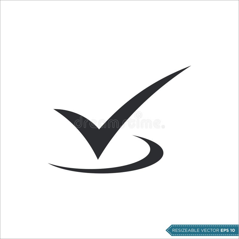 Simple Black Check Mark, Checklist Icon Vector Template Stock Vector - Illustration of accept ...