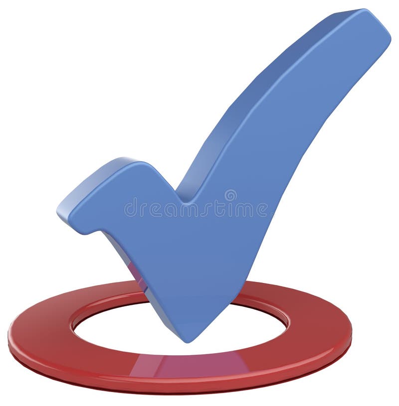 Check Mark Choice Vote in Circle Stock Illustration - Illustration of ...