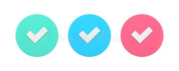 Check Mark Circle Button Done Accept Correct Achievement 3d Icon Set ...